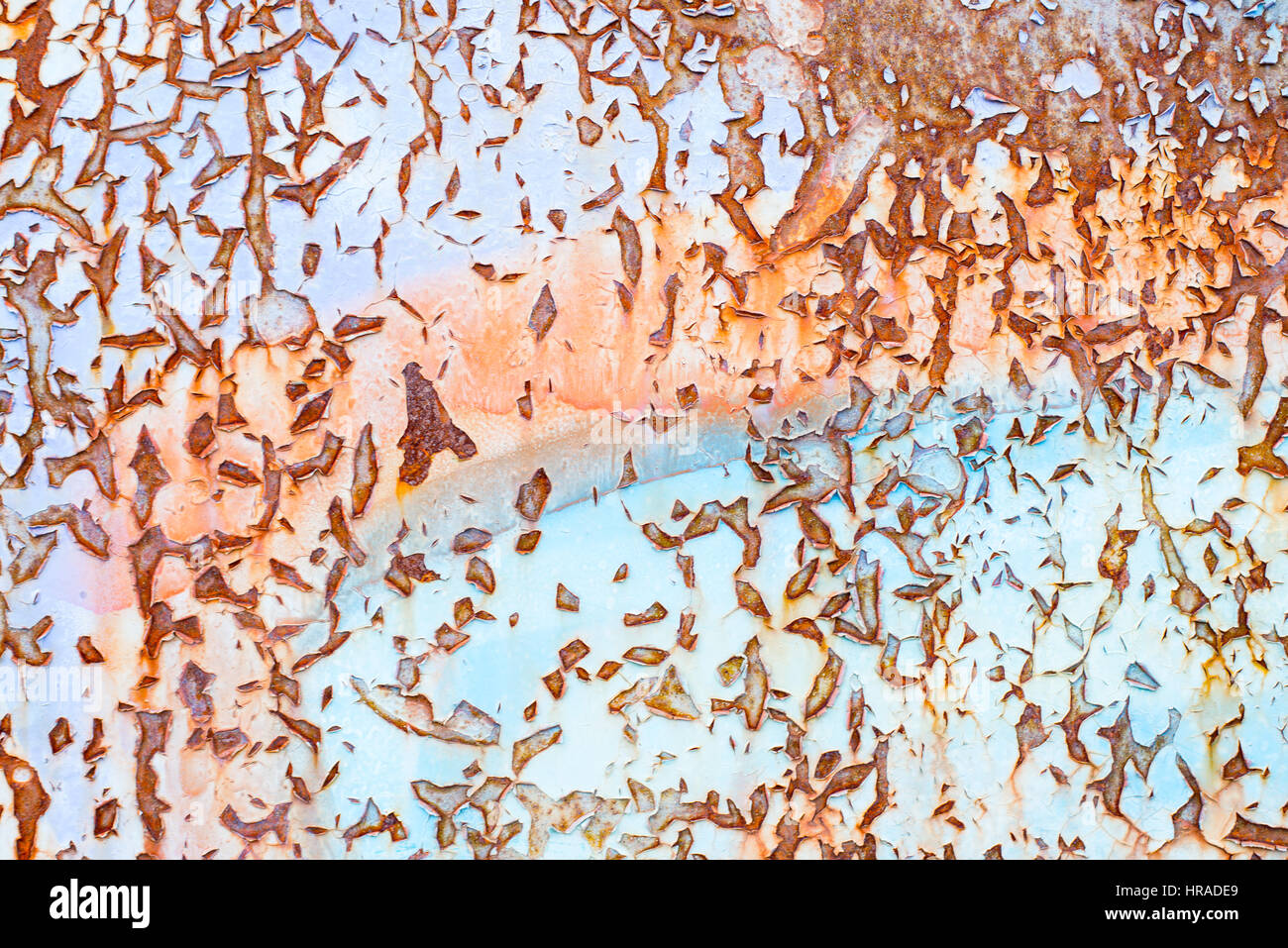 Corroded white metal background. Rusted white painted metal wall. Rusty ...