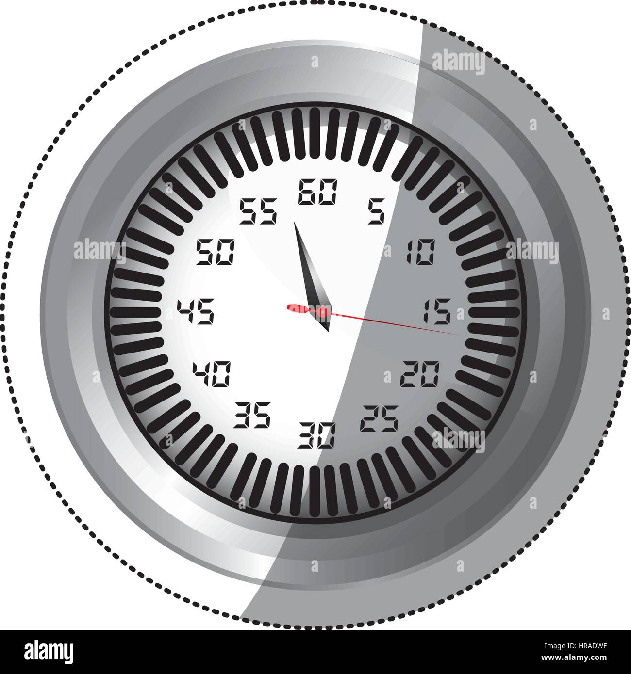 sticker screen stopwatch number timer counter icon Stock Vector Image ...