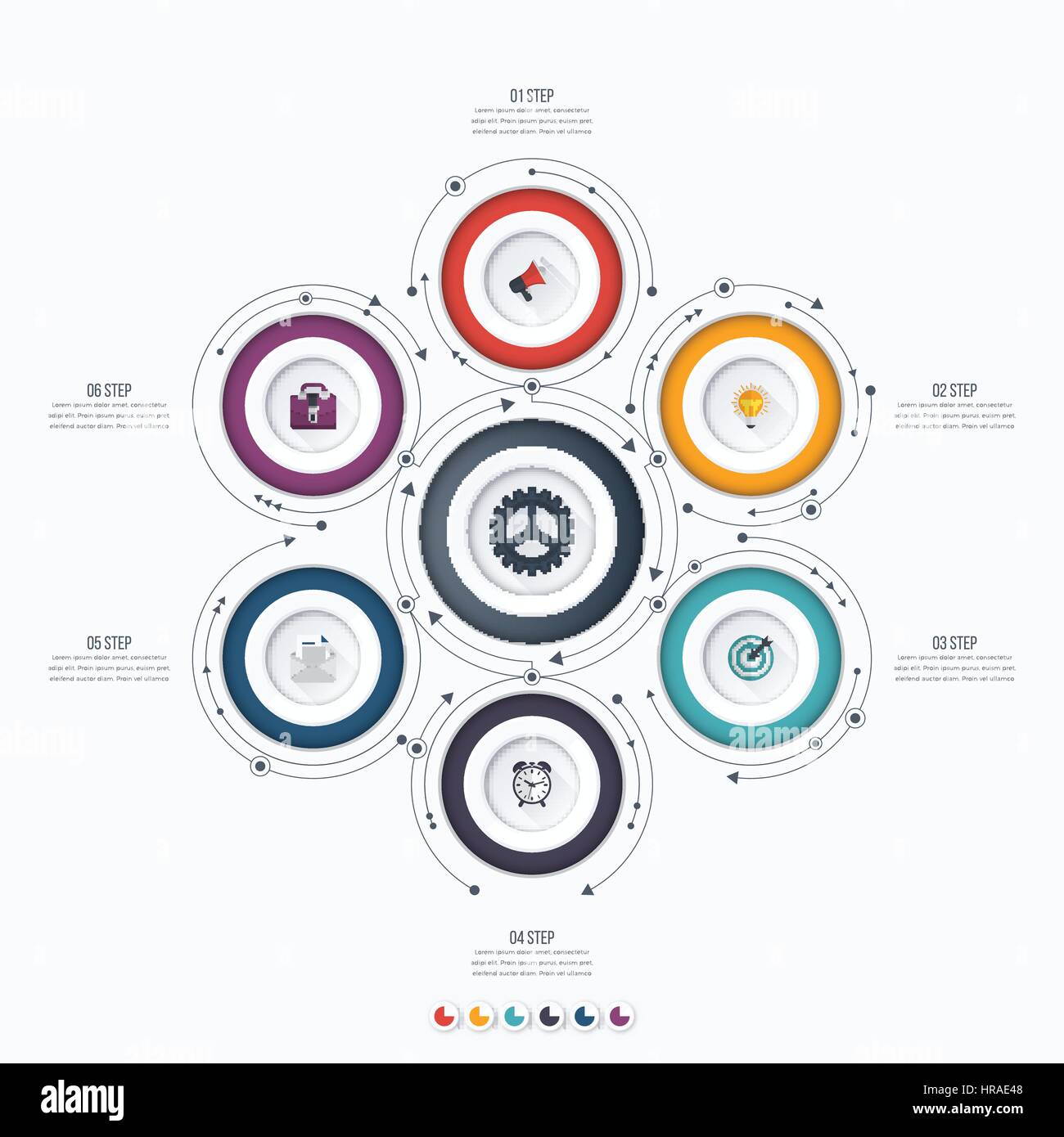 Infographics template 6 options with circle Stock Vector Image & Art ...