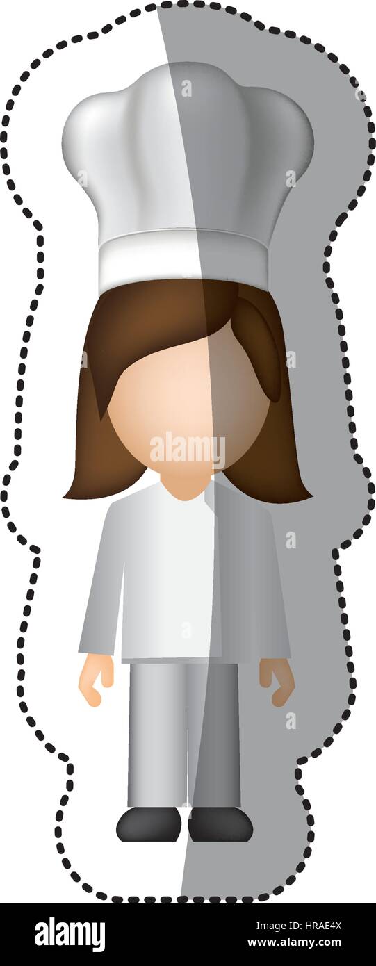 sticker faceless avatar woman chef suit Stock Vector Image & Art - Alamy