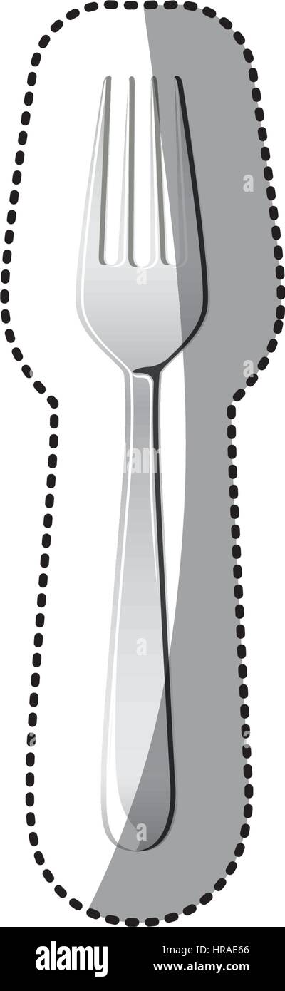 sticker cutlery fork kitchen elements Stock Vector Image & Art - Alamy