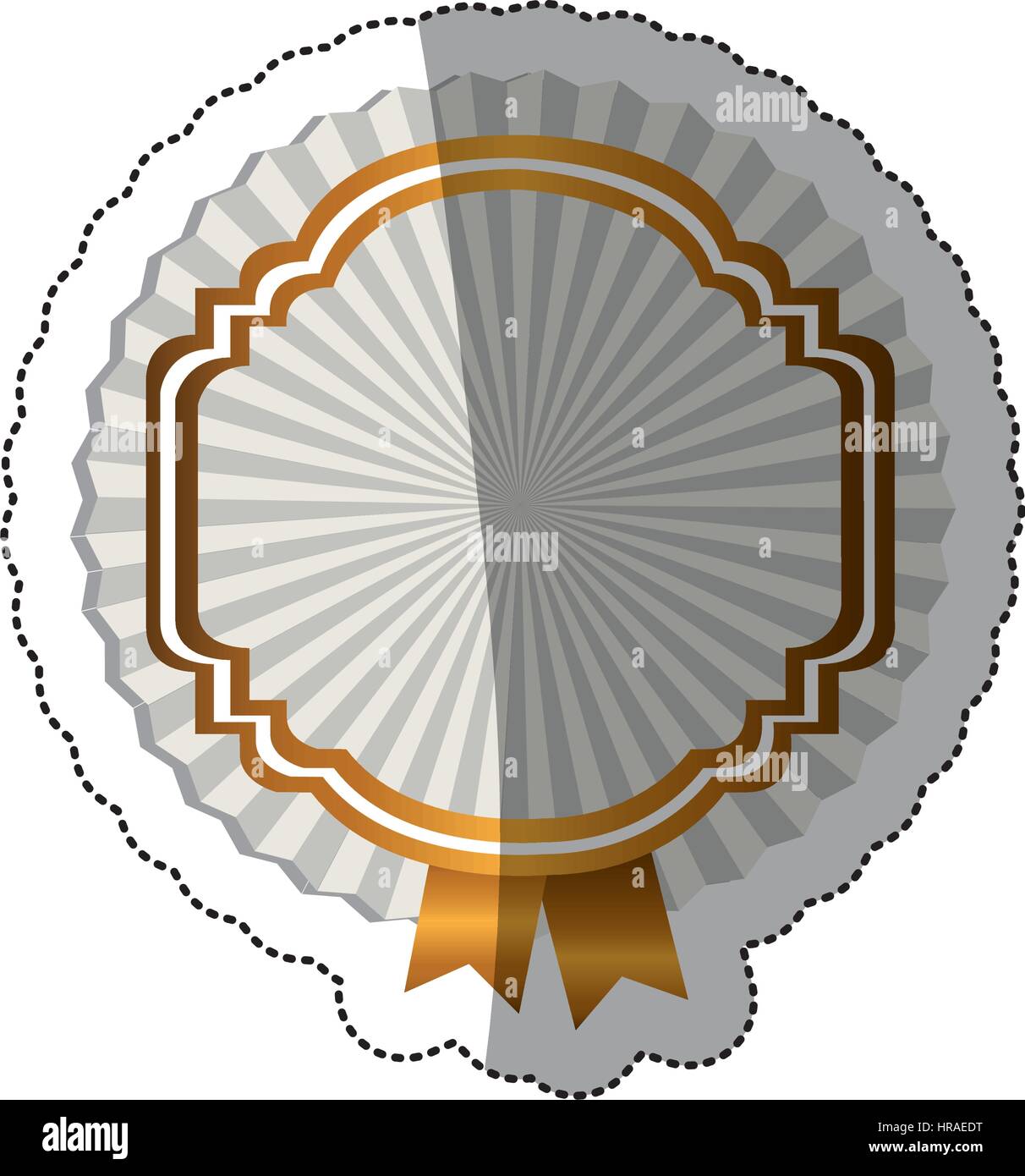 sticker radial background with heraldic border and ribbon Stock Vector ...