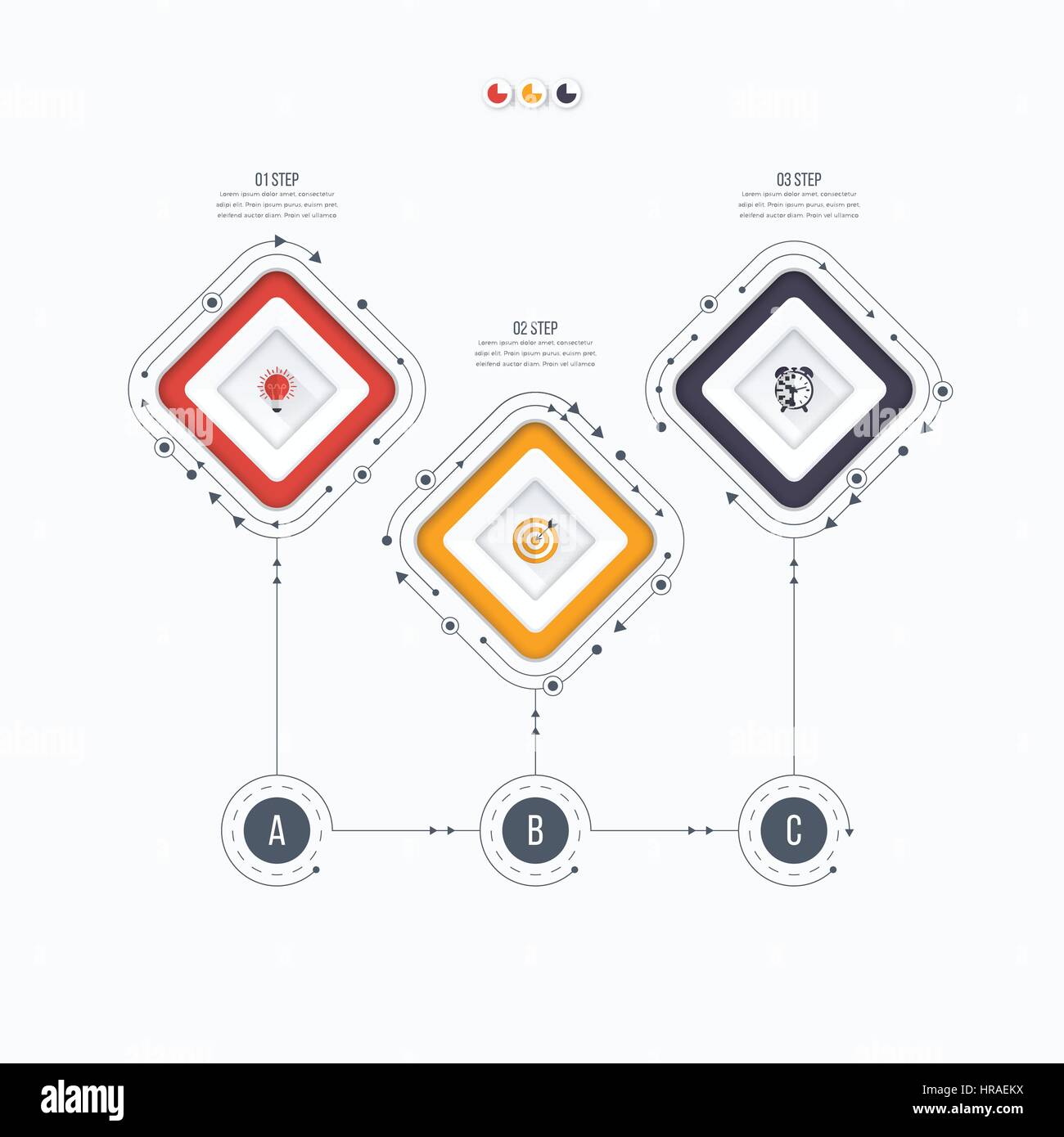 Infographics template 3 options with square Stock Vector Image & Art ...