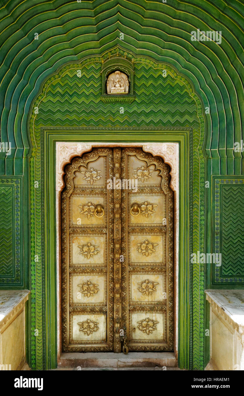 Superbly decorated doorways in Jaipur City Palace, Jaipur India Stock ...