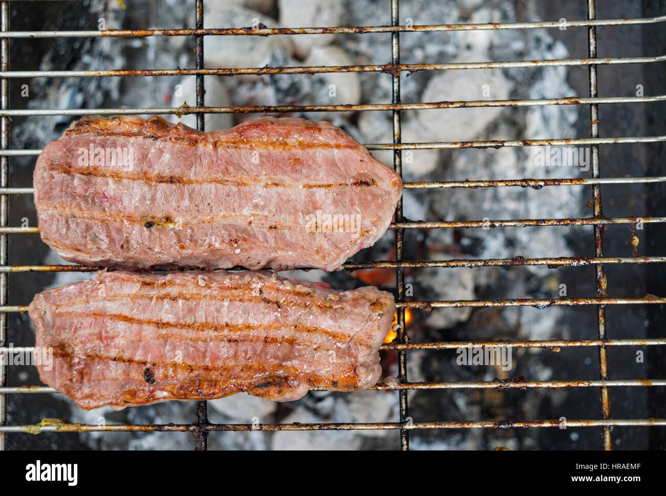 Meat on a braai or barbecue in Zimbabwe Stock Photo - Alamy