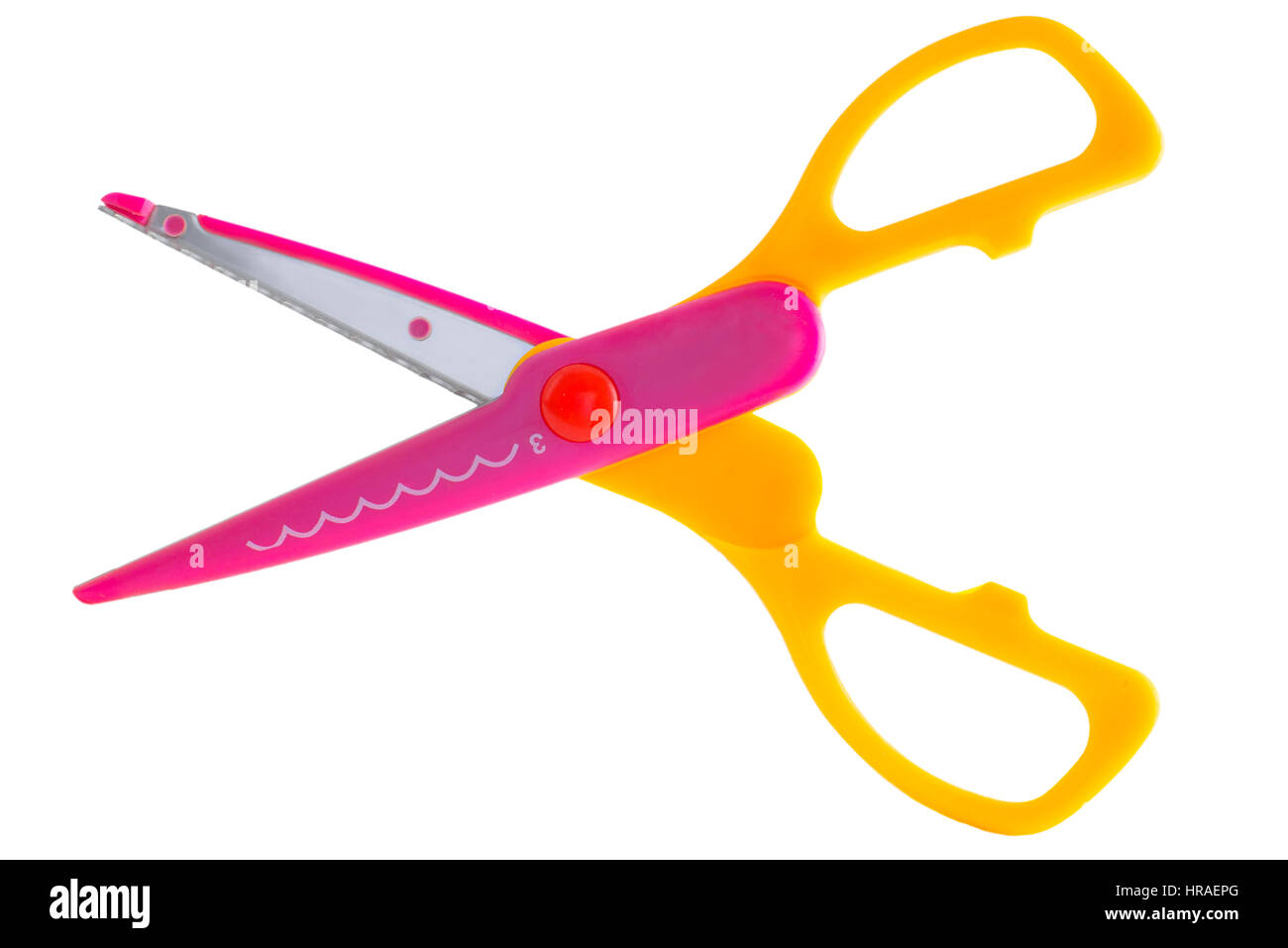 Colorful zig zag scissors open, isolated on white background Stock ...