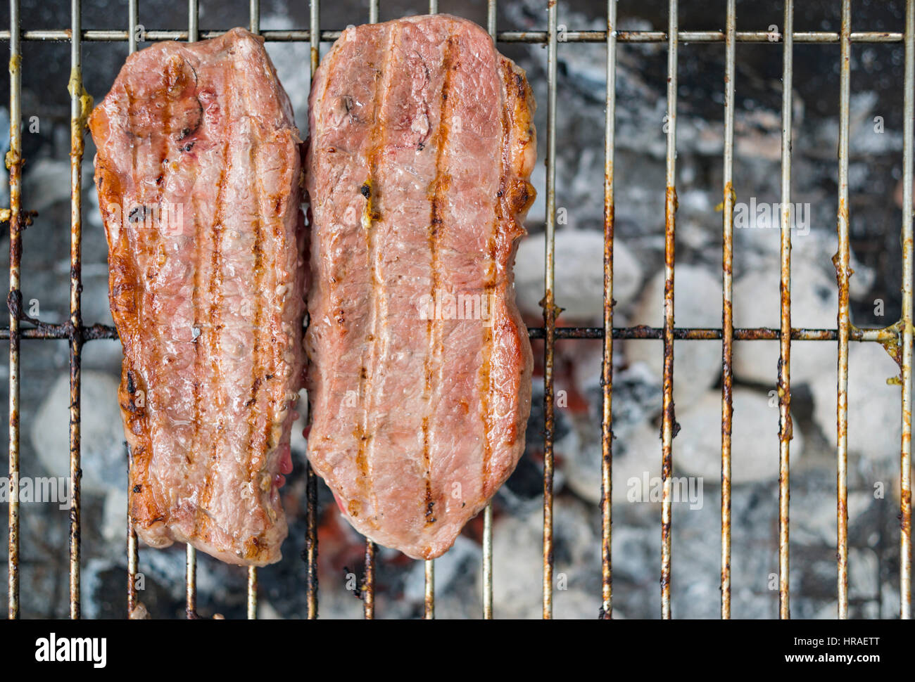 Meat on a braai or barbecue in Zimbabwe Stock Photo - Alamy