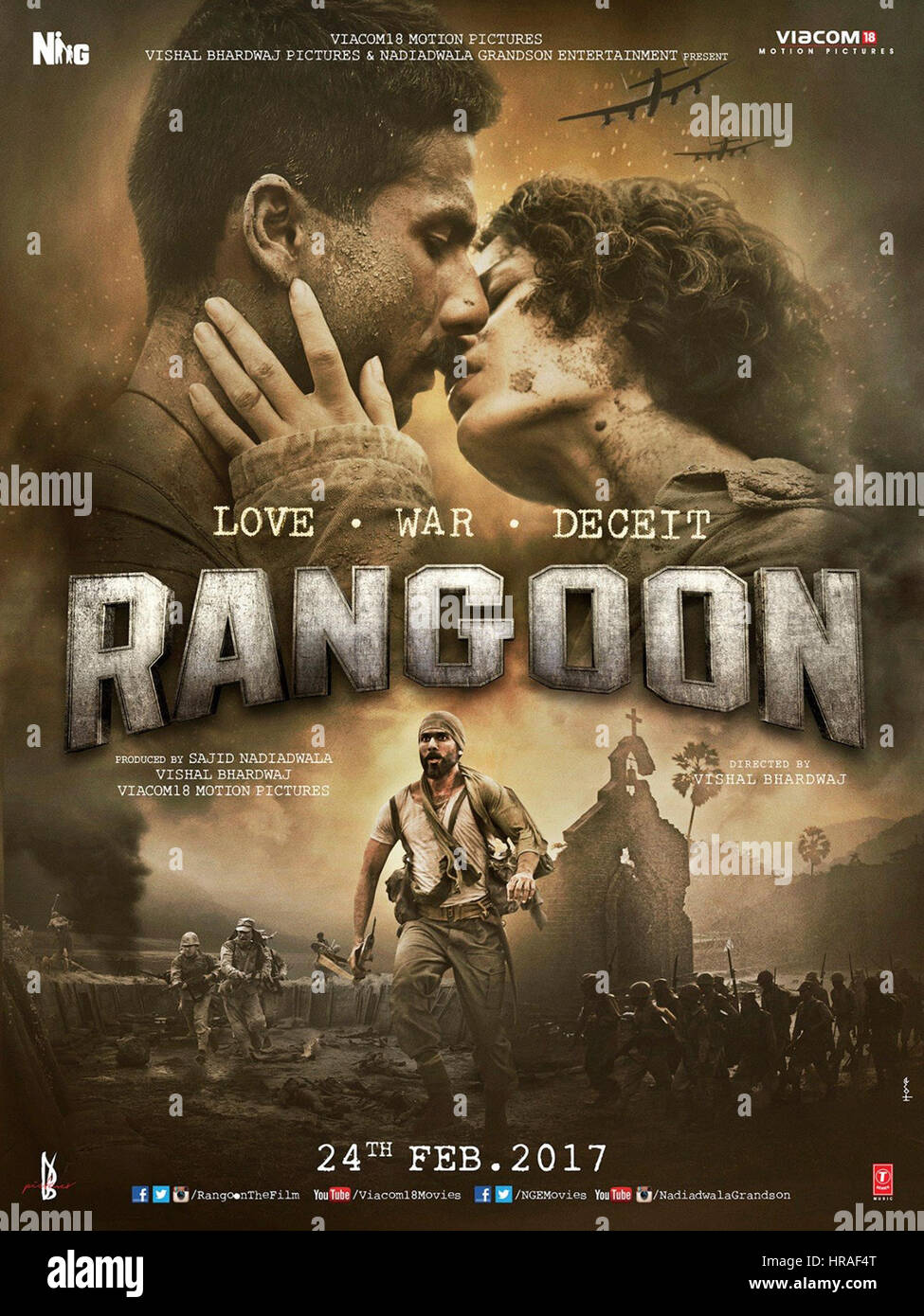 RANGOON, poster, top from left: Shahid Kapoor, Kangana Ranaut, bottom ...