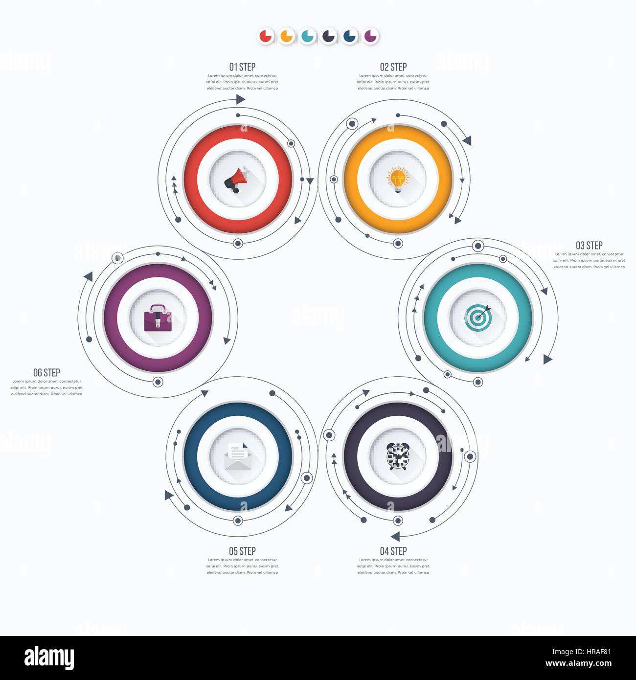 Infographics template 6 options with circle Stock Vector Image & Art ...