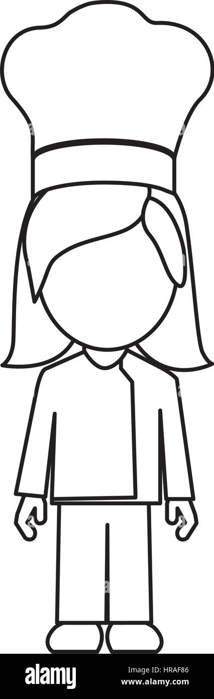 silhouette faceless avatar woman chef suit Stock Vector Image & Art - Alamy