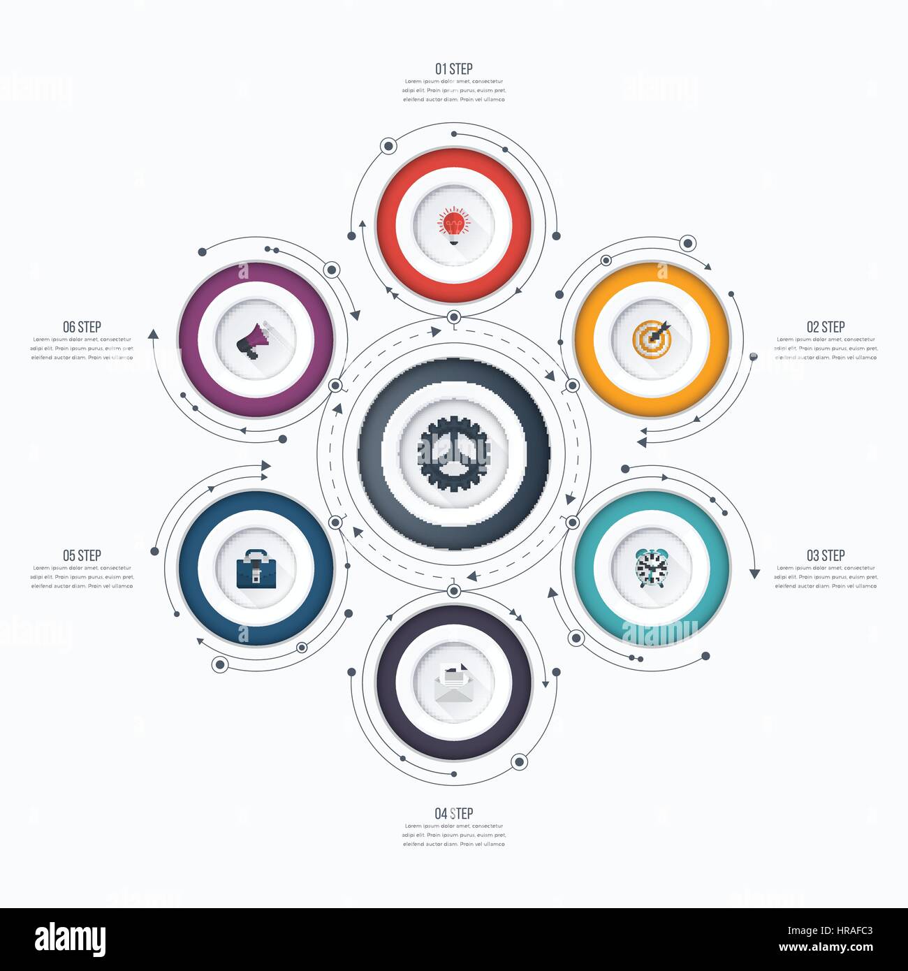 Infographics template 6 options with circle Stock Vector Image & Art ...