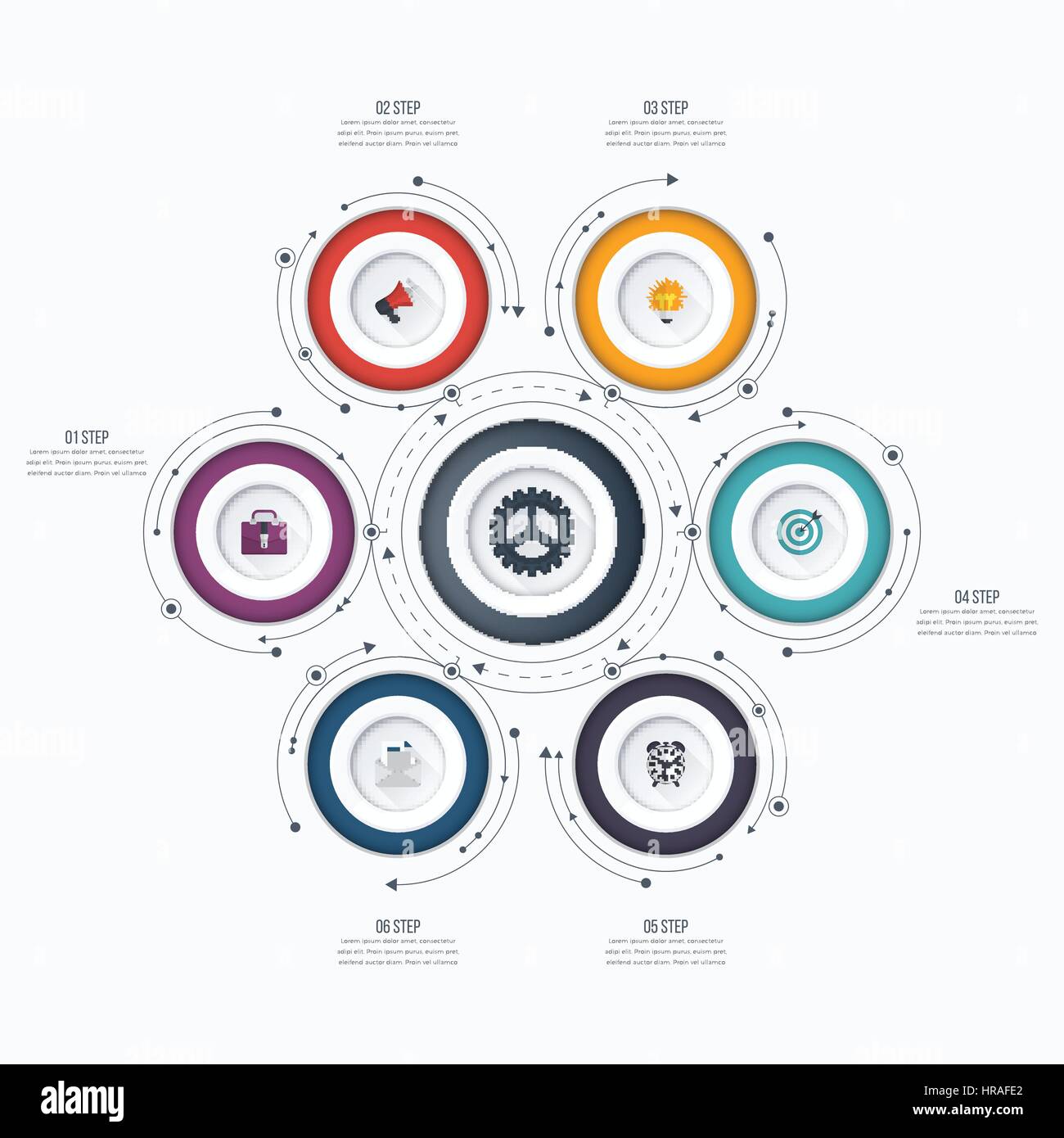 Infographics template 6 options with circle Stock Vector Image & Art ...