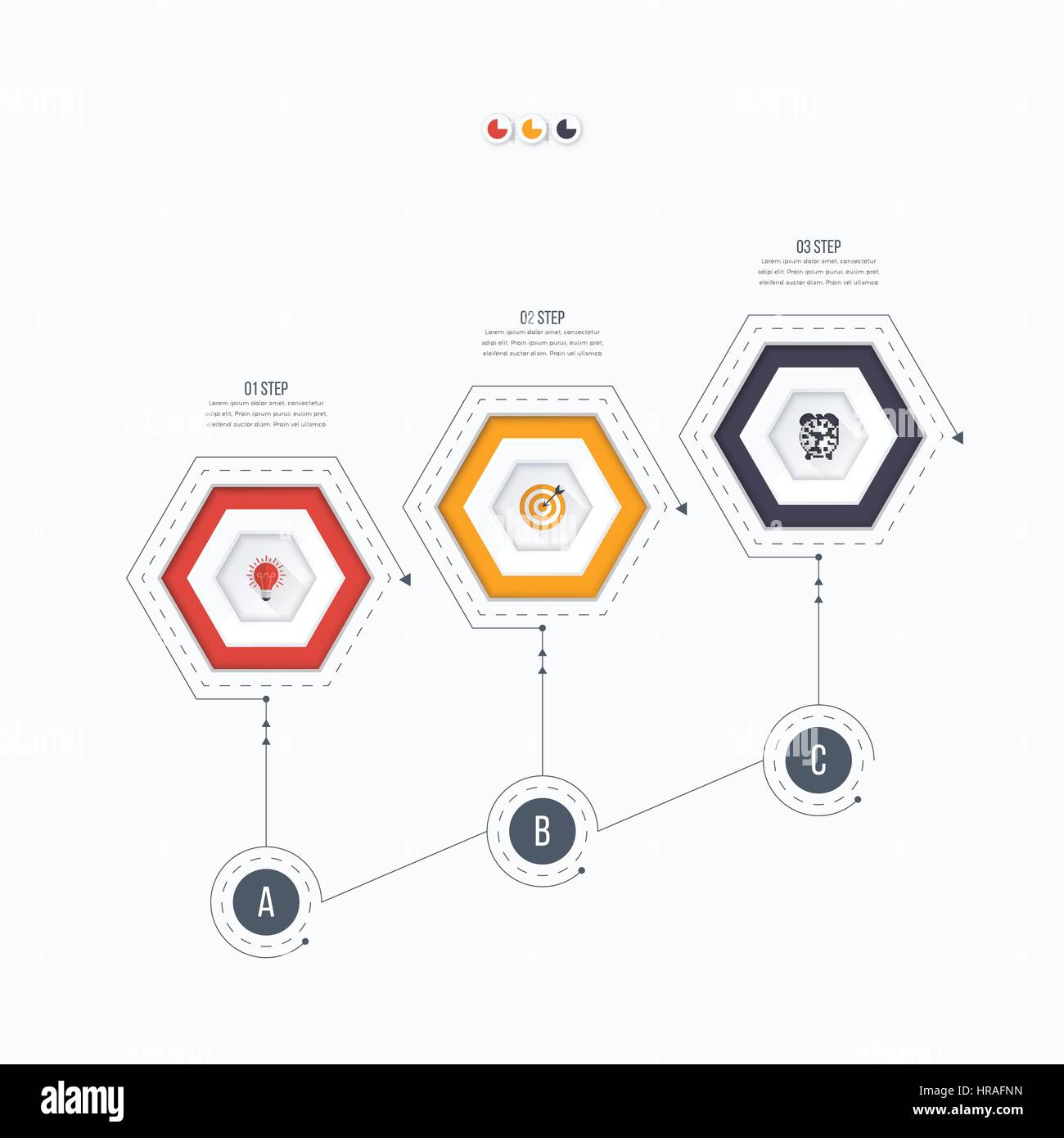 Infographics template 3 options with hexagon Stock Vector Image & Art ...