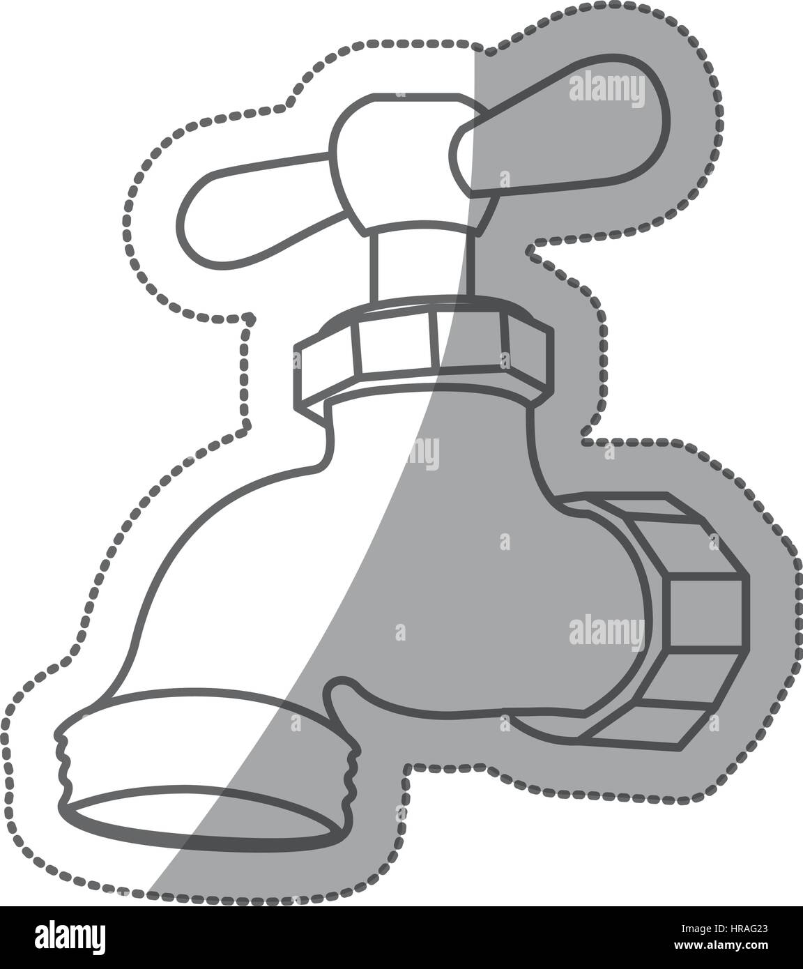 grayscale contour sticker with faucet Stock Vector Image & Art - Alamy
