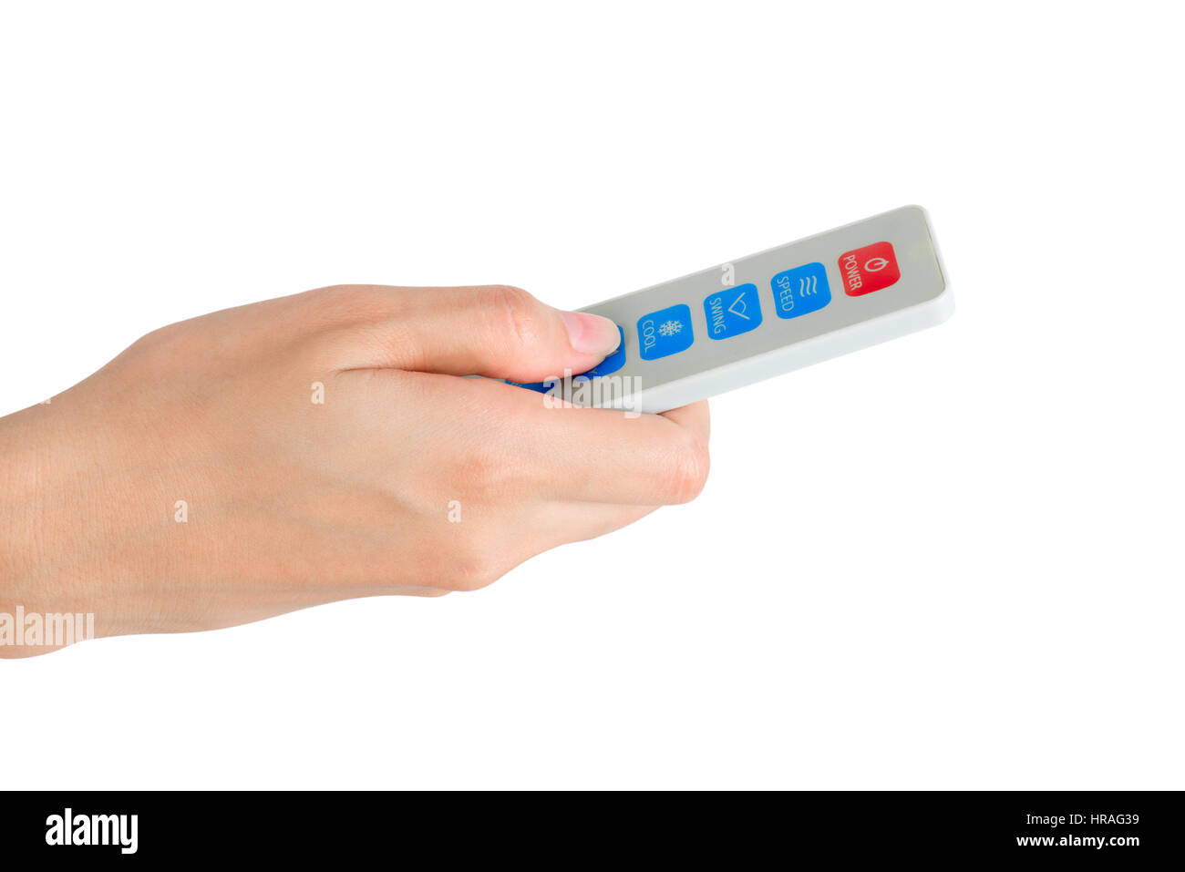 woman hand holding remote control, isolated on white background Stock ...
