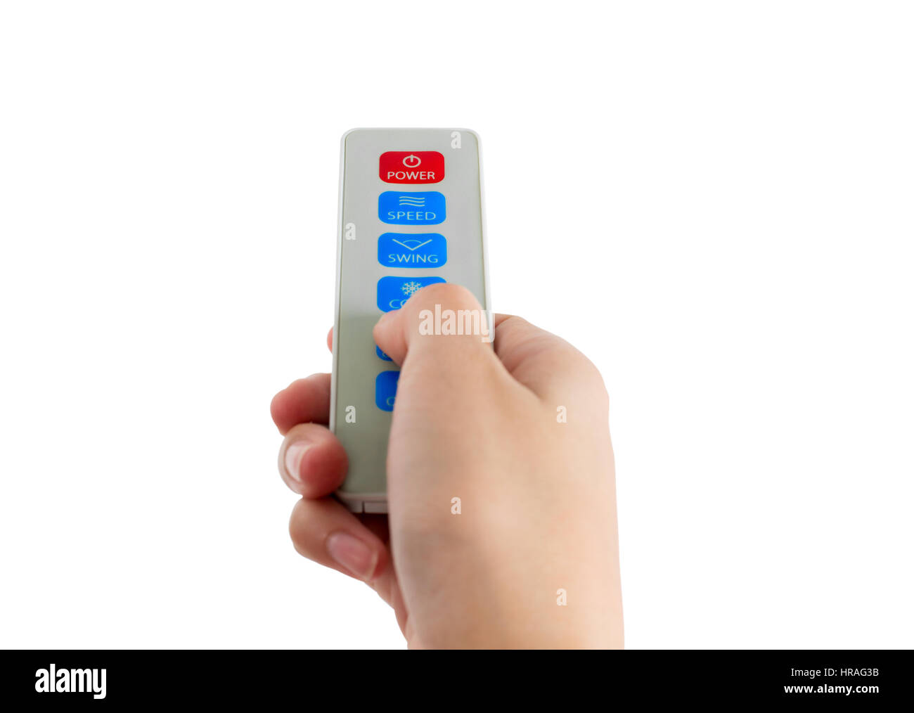 woman hand holding remote control, isolated on white background Stock ...