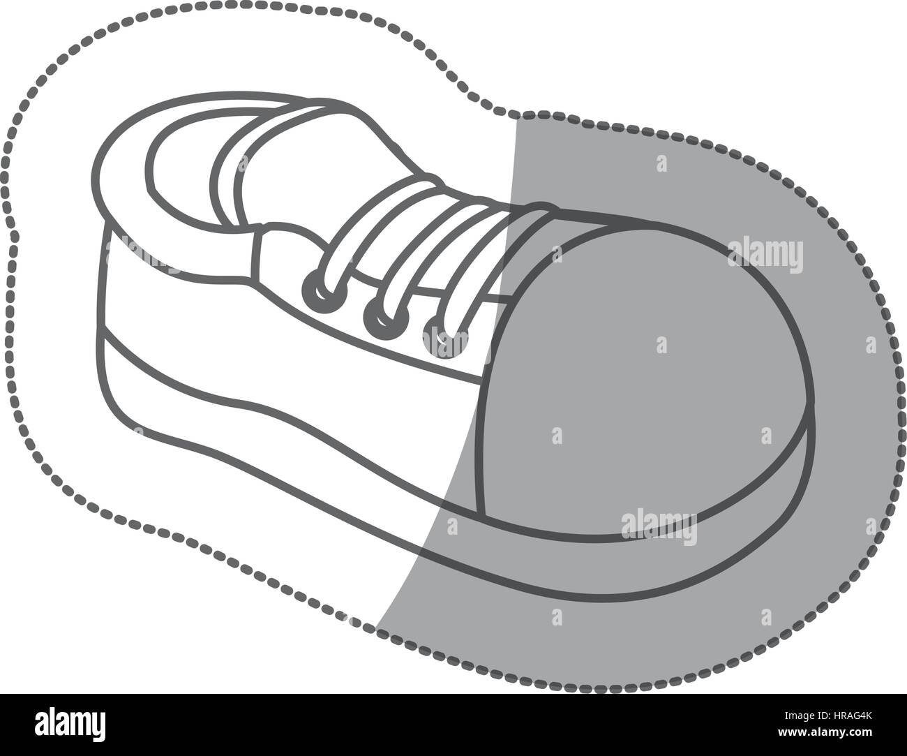 grayscale contour sticker with sport shoe Stock Vector Image & Art - Alamy