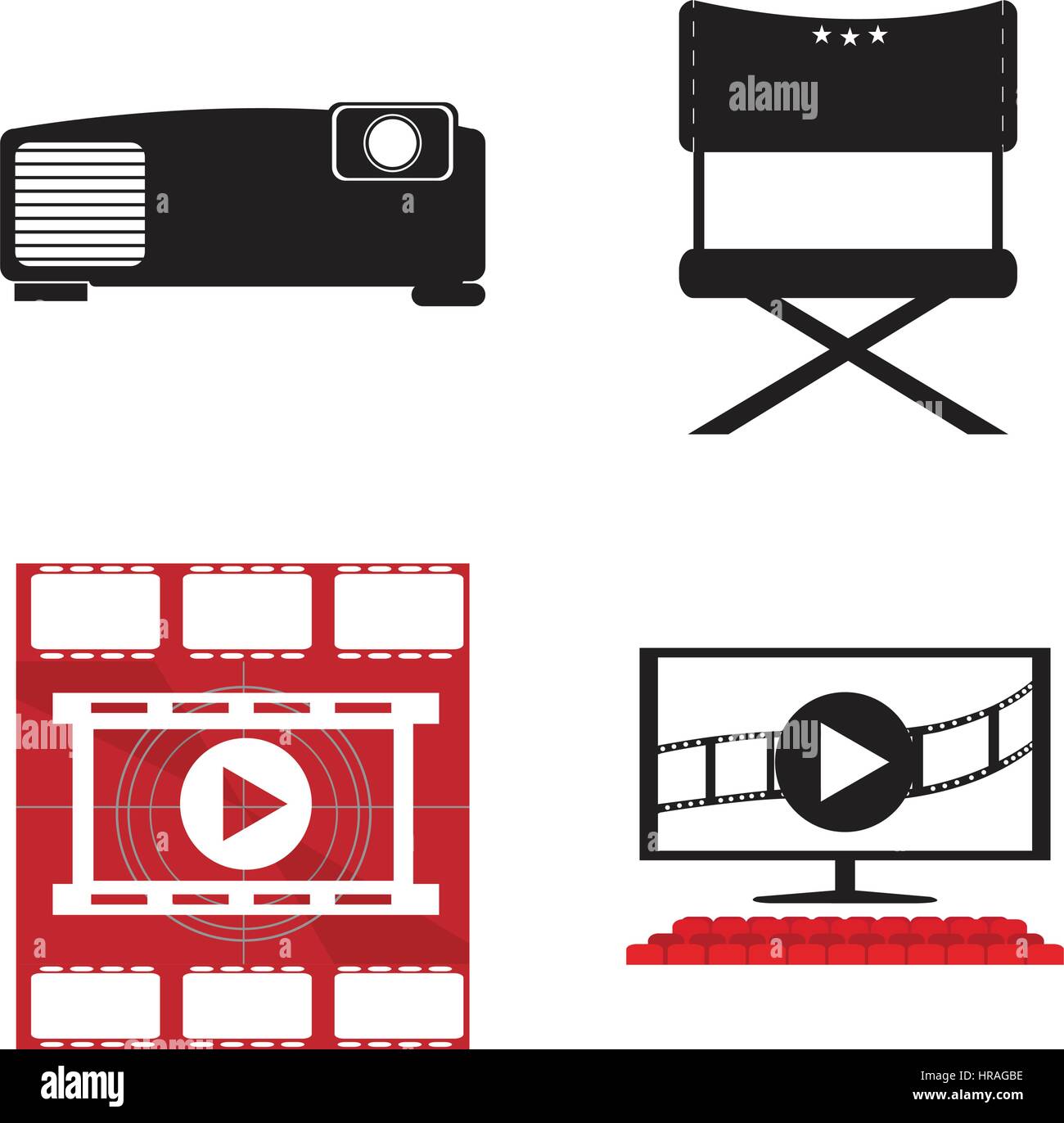 Set of cinema objects Stock Vector Image & Art - Alamy