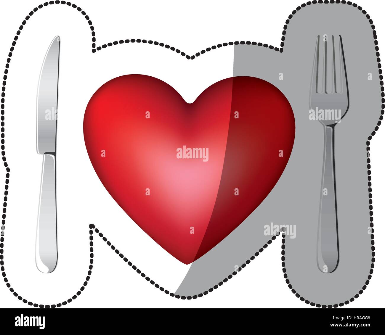 sticker with healthy heart food Stock Vector Image & Art - Alamy