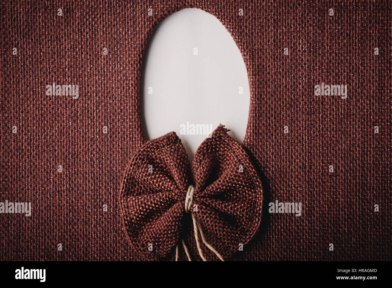Decorative textile brown frame with bow Stock Photo - Alamy
