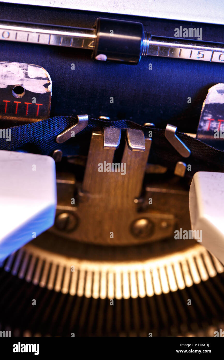 Part of old typewriter in closeup Stock Photo - Alamy