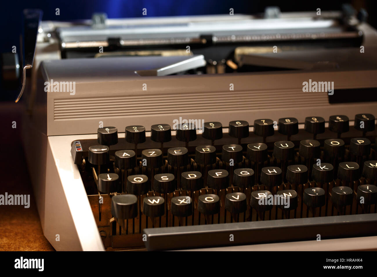 Old-fashioned typewriter with latin alphabet in closeup Stock Photo - Alamy
