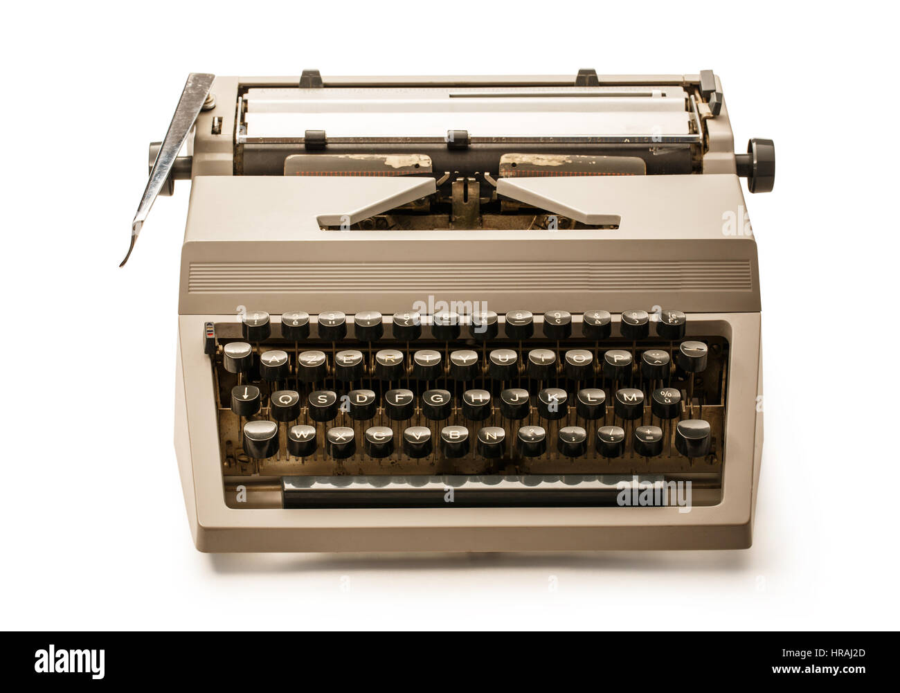 Old-fashioned typewriter with latin alphabet on white Stock Photo - Alamy