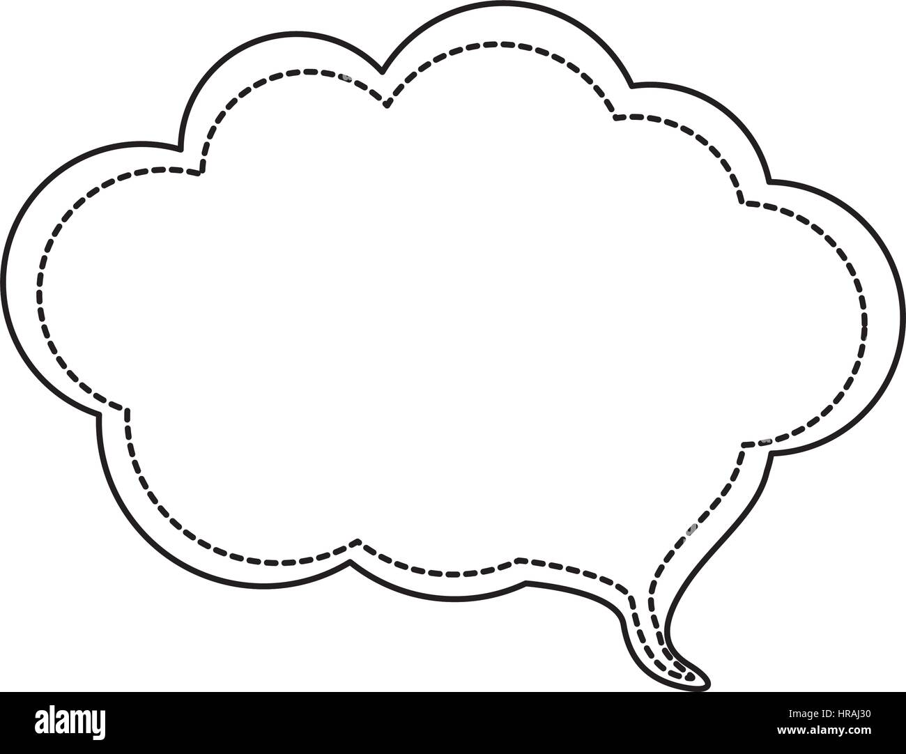 monochrome dotted line with callout for dialogue shaped cloud with ...