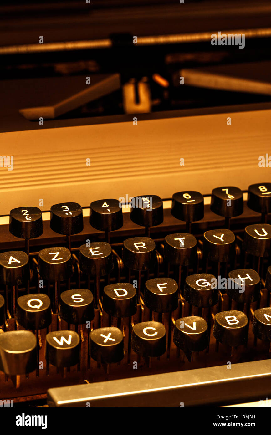 Keyboard of typewriter in sepia toning Stock Photo - Alamy