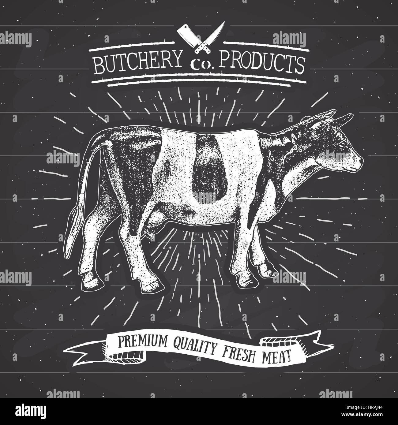 Butcher Shop vintage emblem beef meat products, butchery Logo template ...