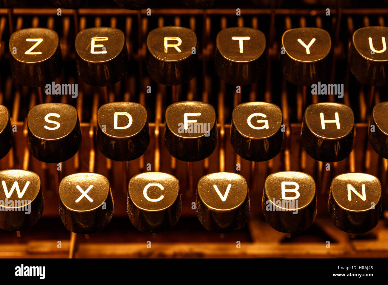 Keyboard of typewriter in sepia toning Stock Photo - Alamy