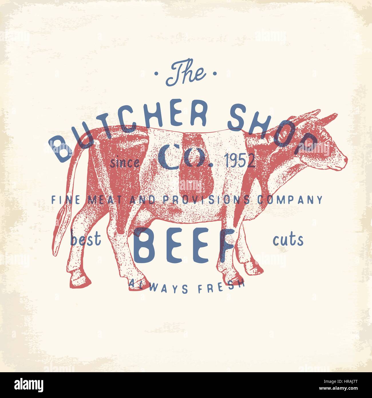 Butcher Shop vintage emblem beef meat products, butchery Logo template ...