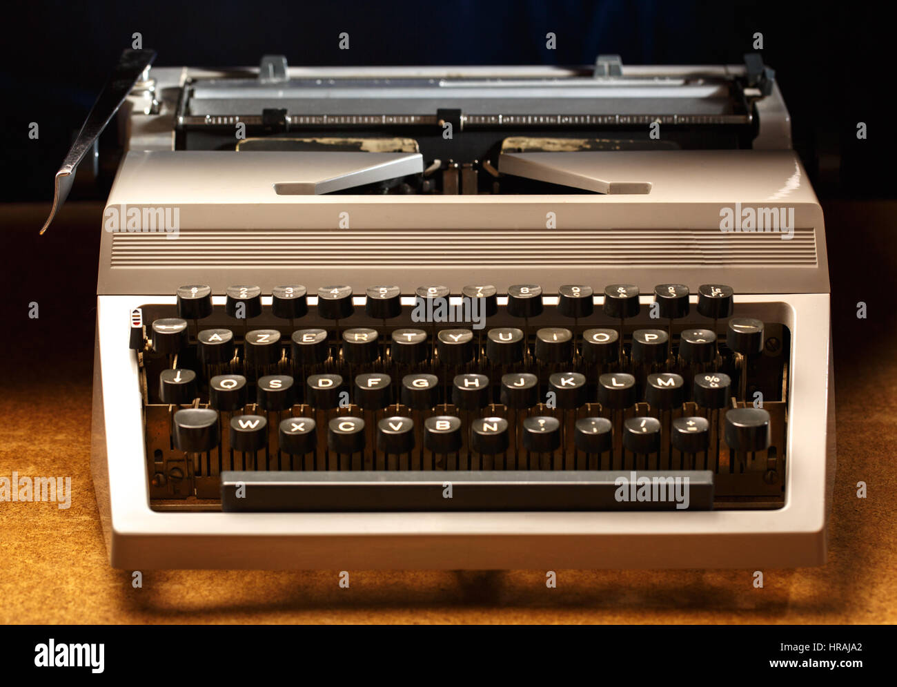Old-fashioned typewriter with latin alphabet in closeup Stock Photo - Alamy