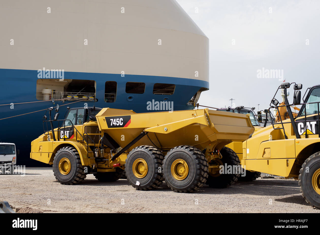 Commercial vehicles for export at The Port of Southampton, Hampshire ...