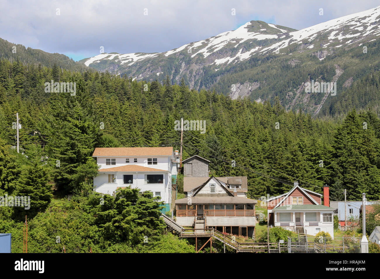Alaskan architecture withh vivid colors Stock Photo - Alamy