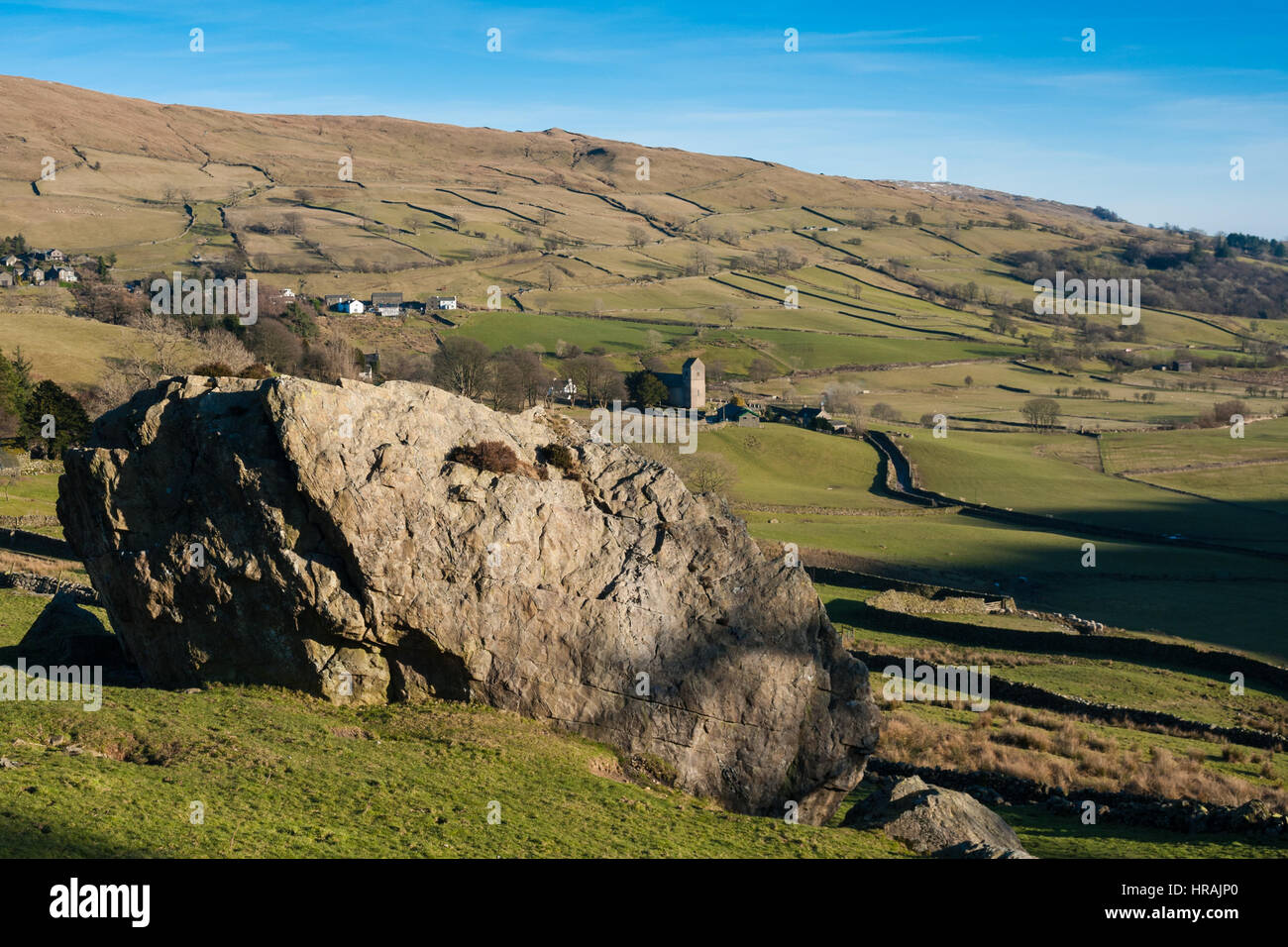 The Badger Stone in Kentmere Cumbria Stock Photo - Alamy