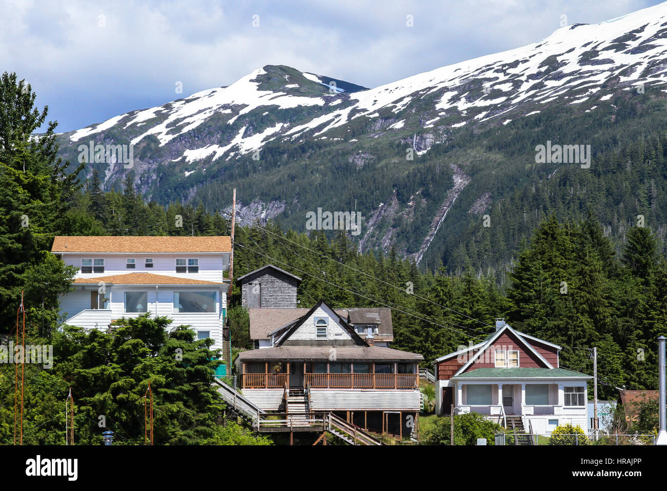 Alaskan architecture withh vivid colors Stock Photo - Alamy