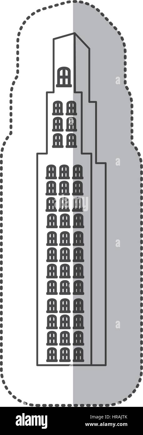 sticker monochrome contour with building skyscraper Stock Vector Image ... sticker monochrome contour with building skyscraper Stock Vector Image ...