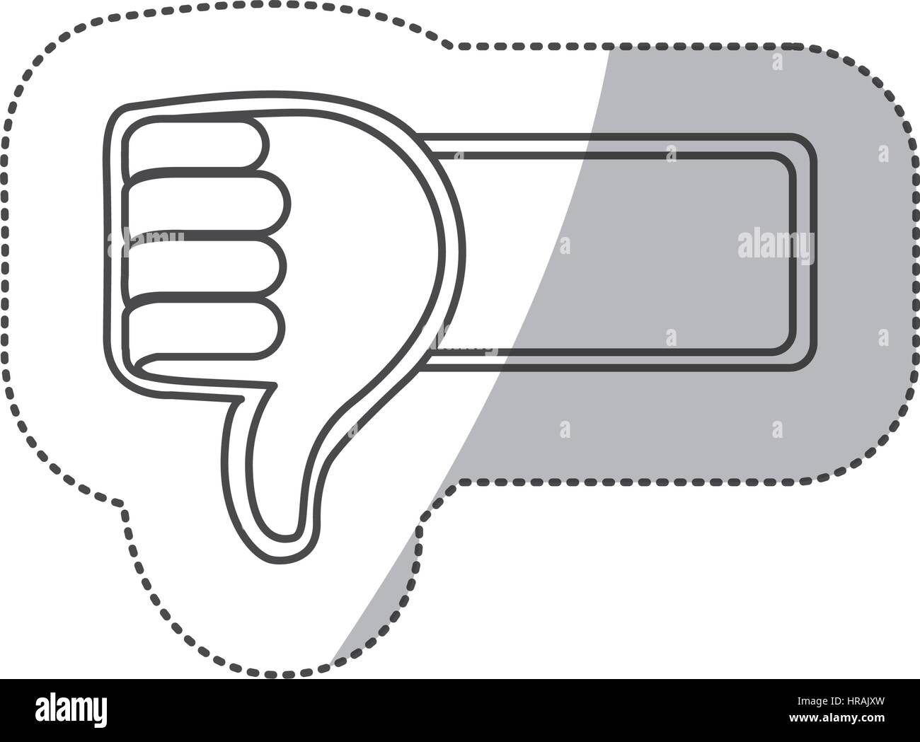 sticker grayscale contour with 3d arm with hand with signal ...