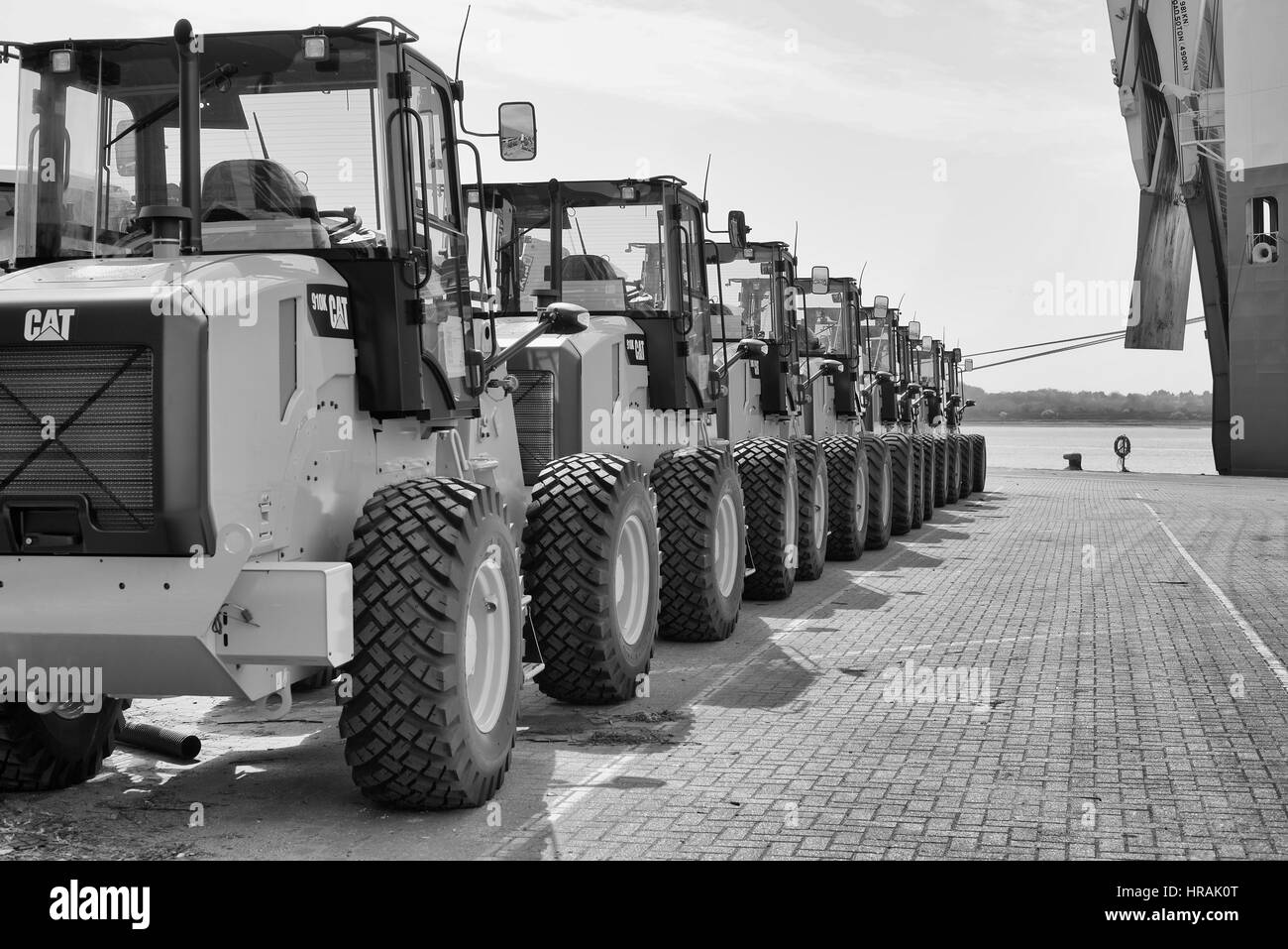 Commercial vehicles for export at The Port of Southampton, Hampshire ...