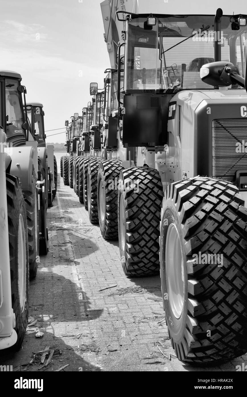 Commercial vehicles for export at The Port of Southampton, Hampshire ...