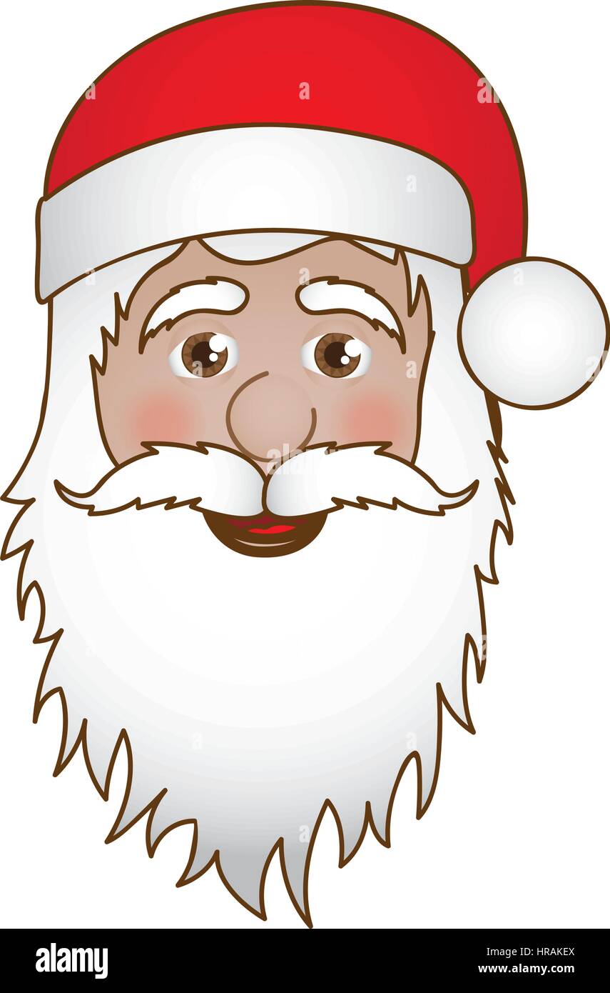 face cartoon santa claus portrait icon Stock Vector Image & Art - Alamy
