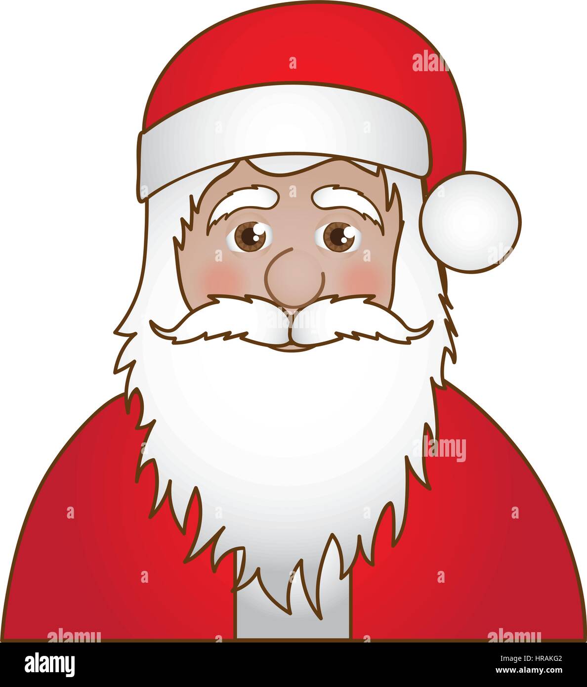half body cartoon santa claus portrait icon Stock Vector Image & Art ...