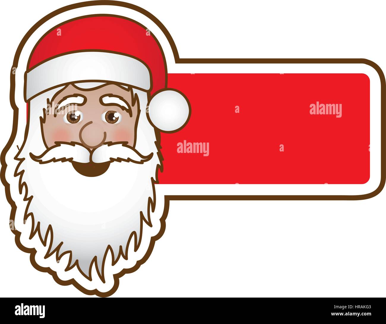 sticker banner with face cartoon santa claus Stock Vector Image & Art ...