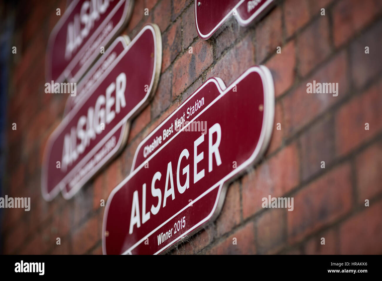 Alsager railway station Classic Railway Station Totem Sign for Cheshire ...