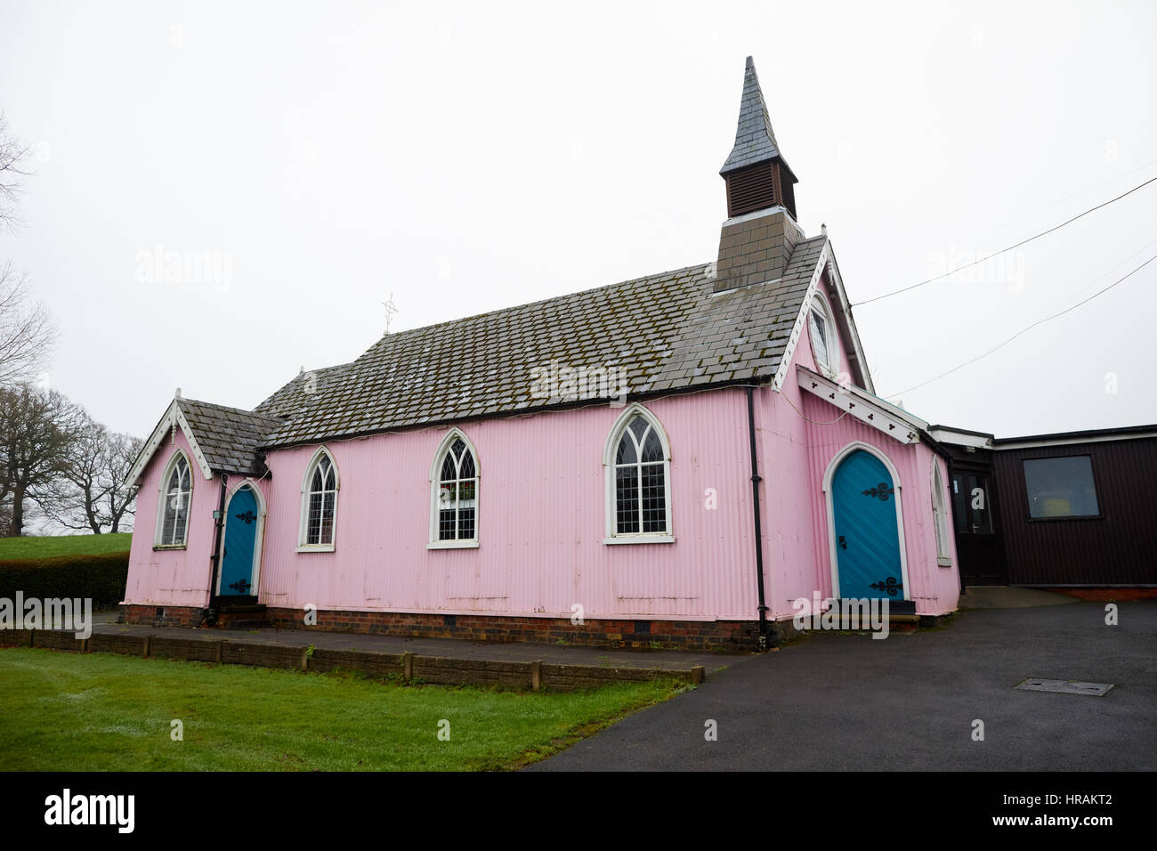 Visible form the m6 motorway pink landmark St Philip's Church New Inn ...