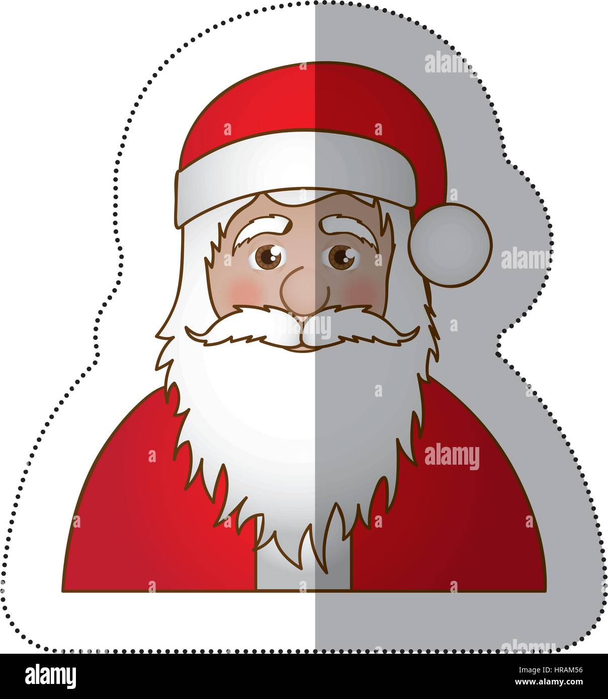 sticker half body cartoon santa claus portrait icon Stock Vector Image ...