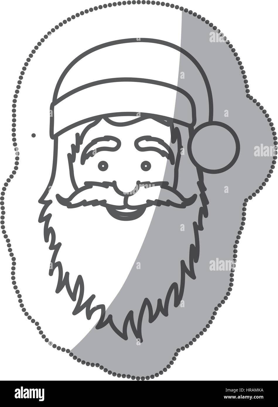 sticker silhouette half body cartoon santa claus portrait icon Stock ...
