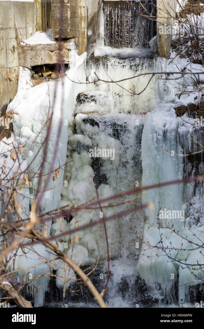 Water falls in winter Stock Photo - Alamy