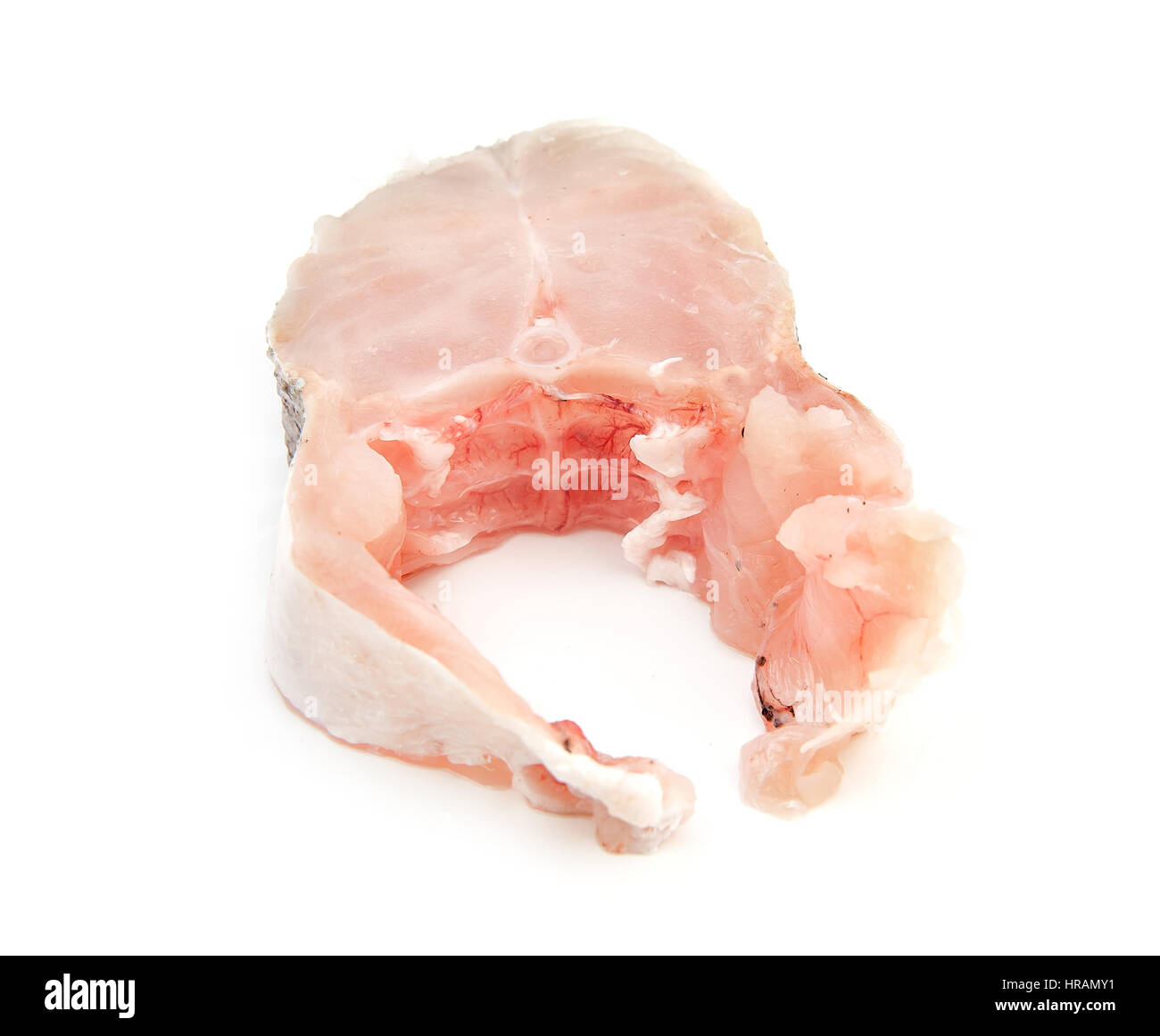 fresh hake slice isolated over white background Stock Photo - Alamy
